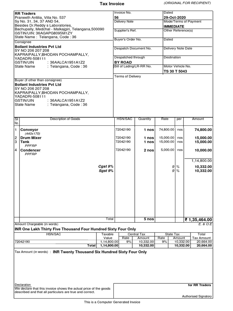 Invoive Format | Download Free PDF | Invoice | Taxation