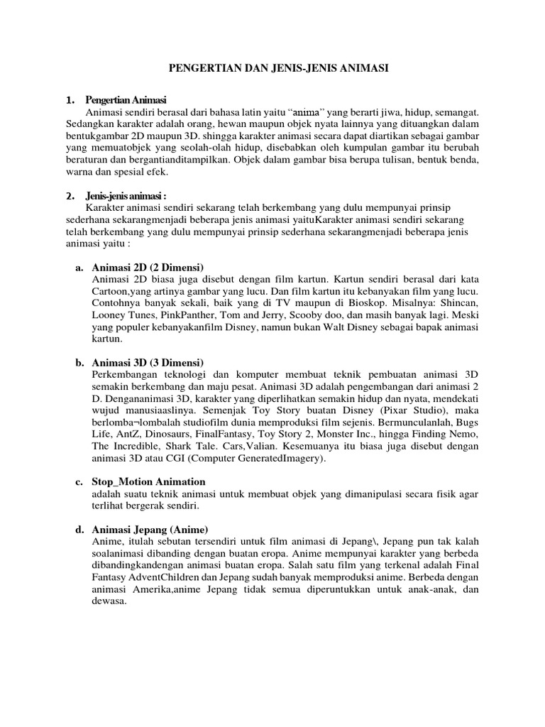 Modul Pengertian Animasi Dan Stop Motion | PDF | Game & Aktivitas