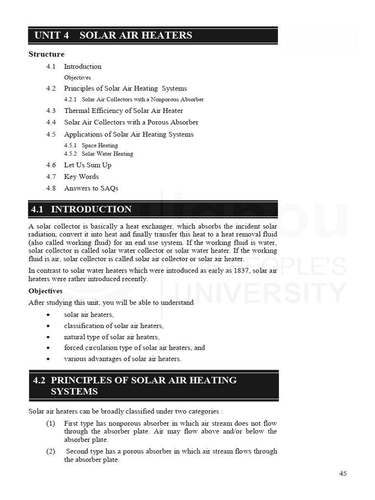 Unit 4 | PDF | Solar Energy | Heat Transfer