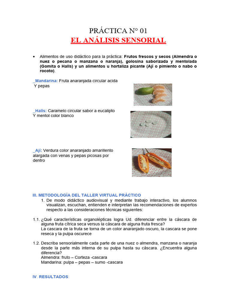 Práctica N1 | PDF | Alimentos | Nuez