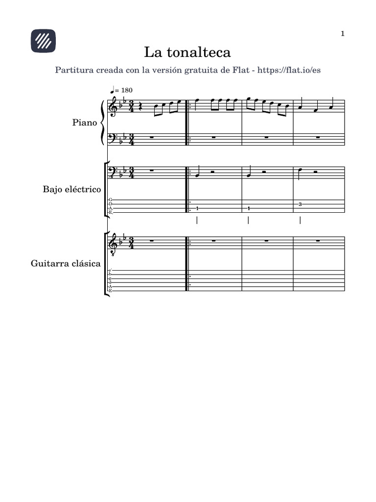 La Tonalteca - Partitura para Violin U Melodias | PDF