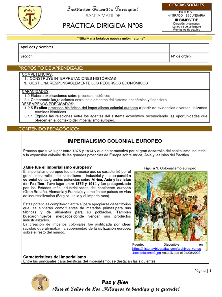 PD8-1 - 4to Sec CCSS | PDF | Colonialismo | Imperialismo