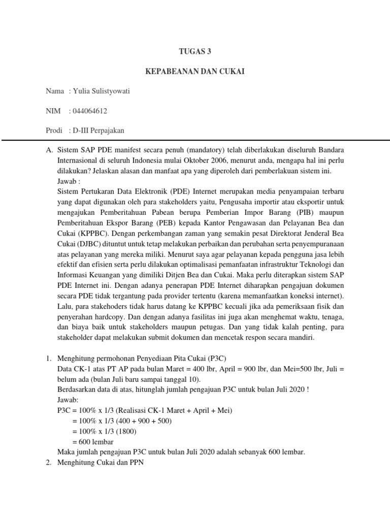 TUGAS 3 bea cukai | PDF