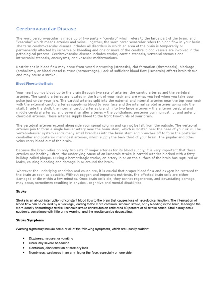 Cerebrovascular Disease | PDF | Stroke | Angiology