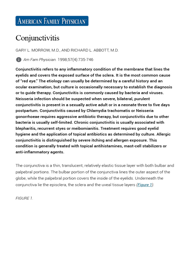 Conjunctivitis - AAFP | PDF | Allergy | Health Sciences
