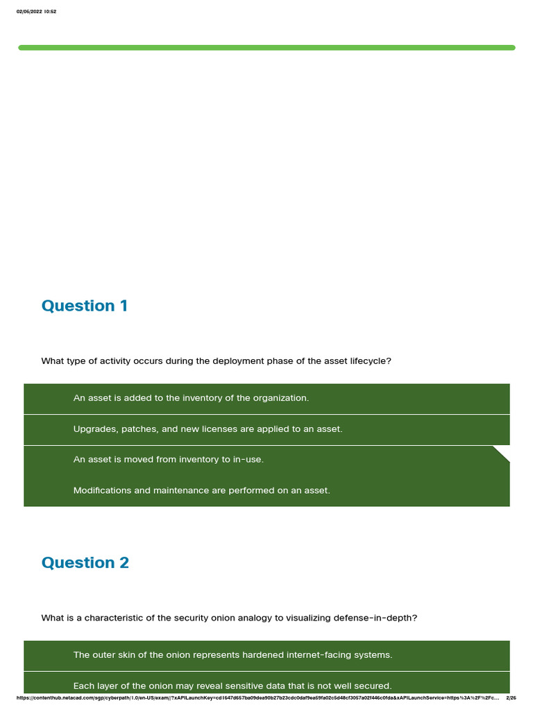 P1 - Cybersecurity Pathway Exam - Cybersecurity Pathway Exam | PDF ...
