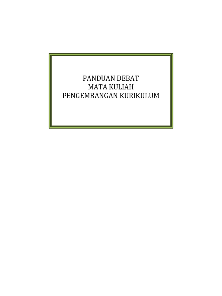Panduan Debat Makul Kurikulum | PDF | Karier & Perkembangan | Politik