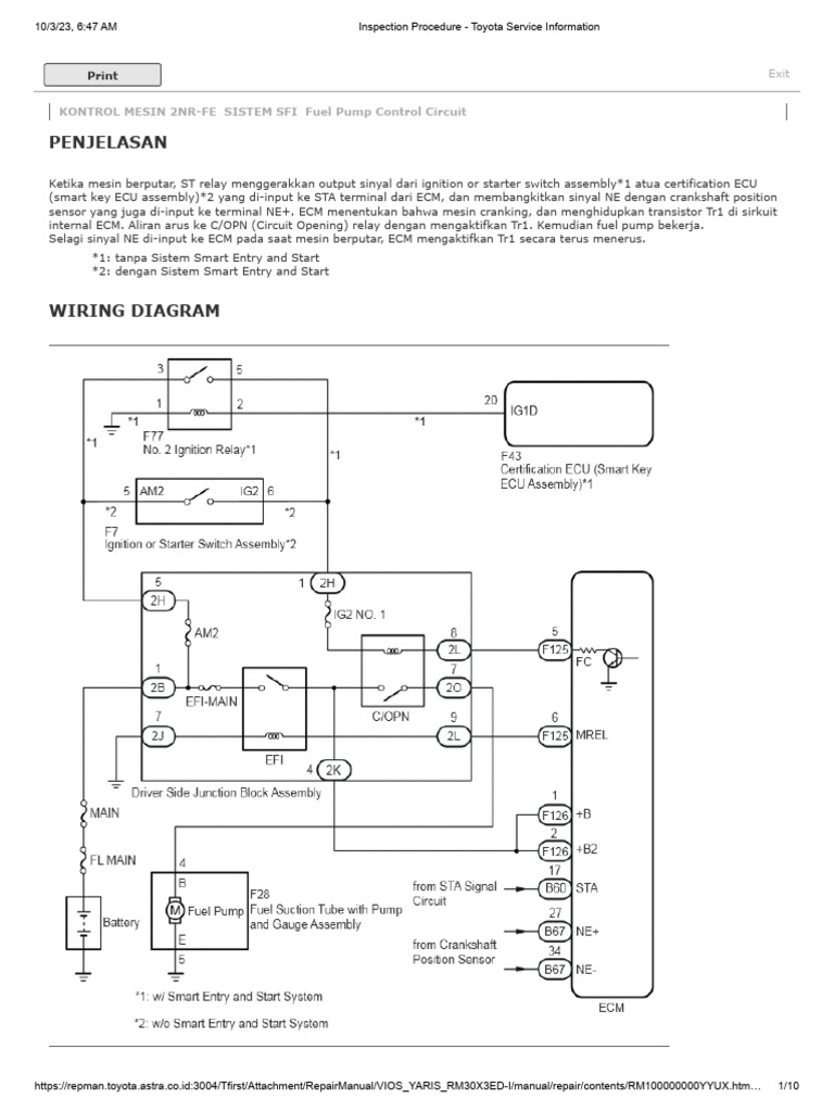 Fuel Pump Control Circuit | PDF