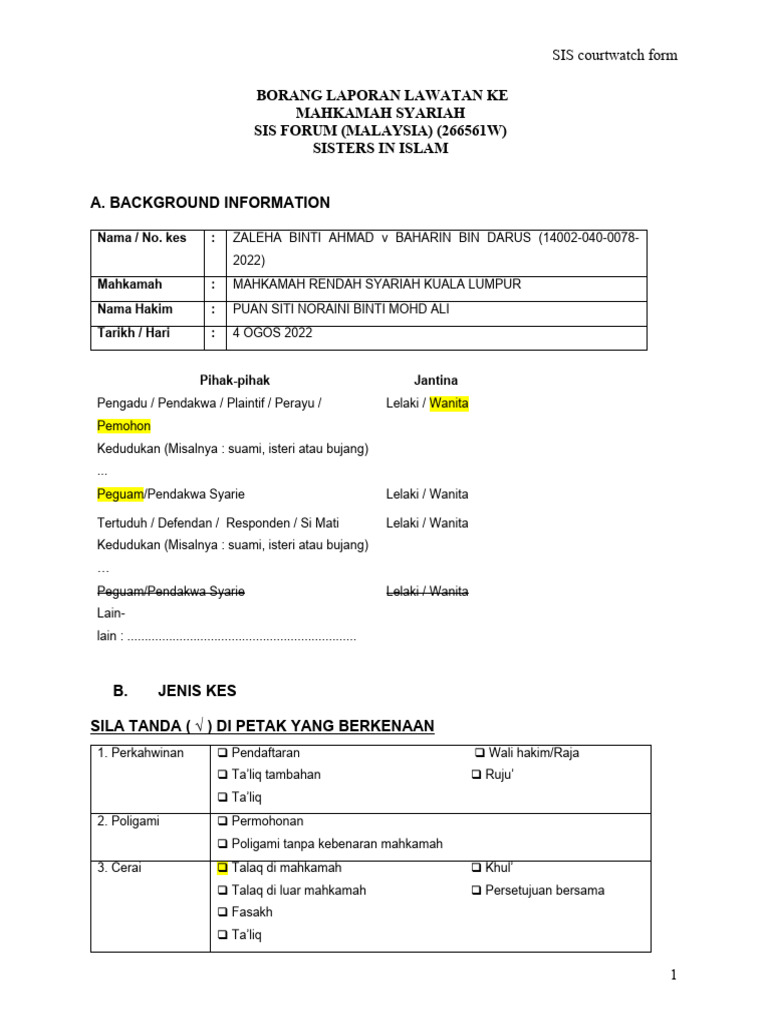 MRS 2 - Court Watch Form | PDF