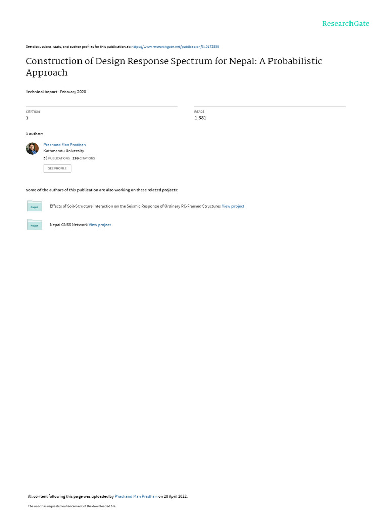 Construction of Design Response Spectrum For Nepal: A Probabilistic ...