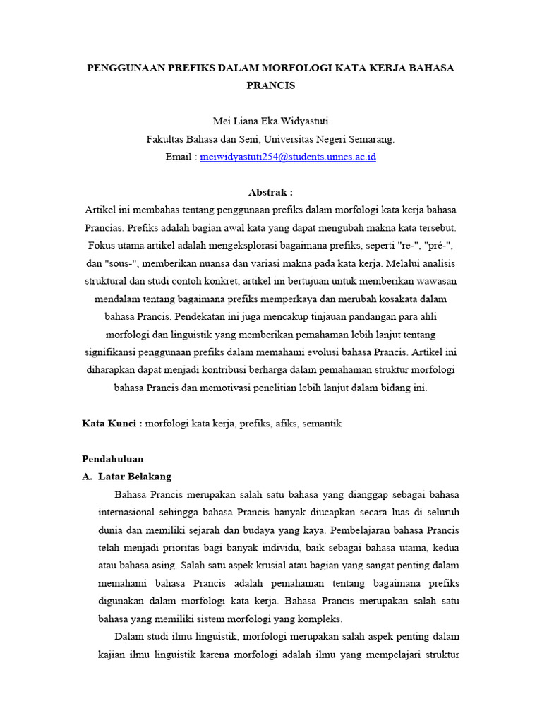 Penggunaan Prefiks Dalam Morfologi Kata Kerja Baha-1 | PDF