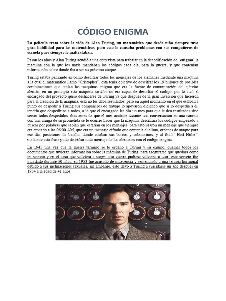 Alan Turing y el Código Enigma | PDF
