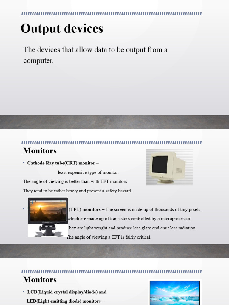 Chapter2 Output Devices | PDF | Computer Monitor | Printer (Computing)