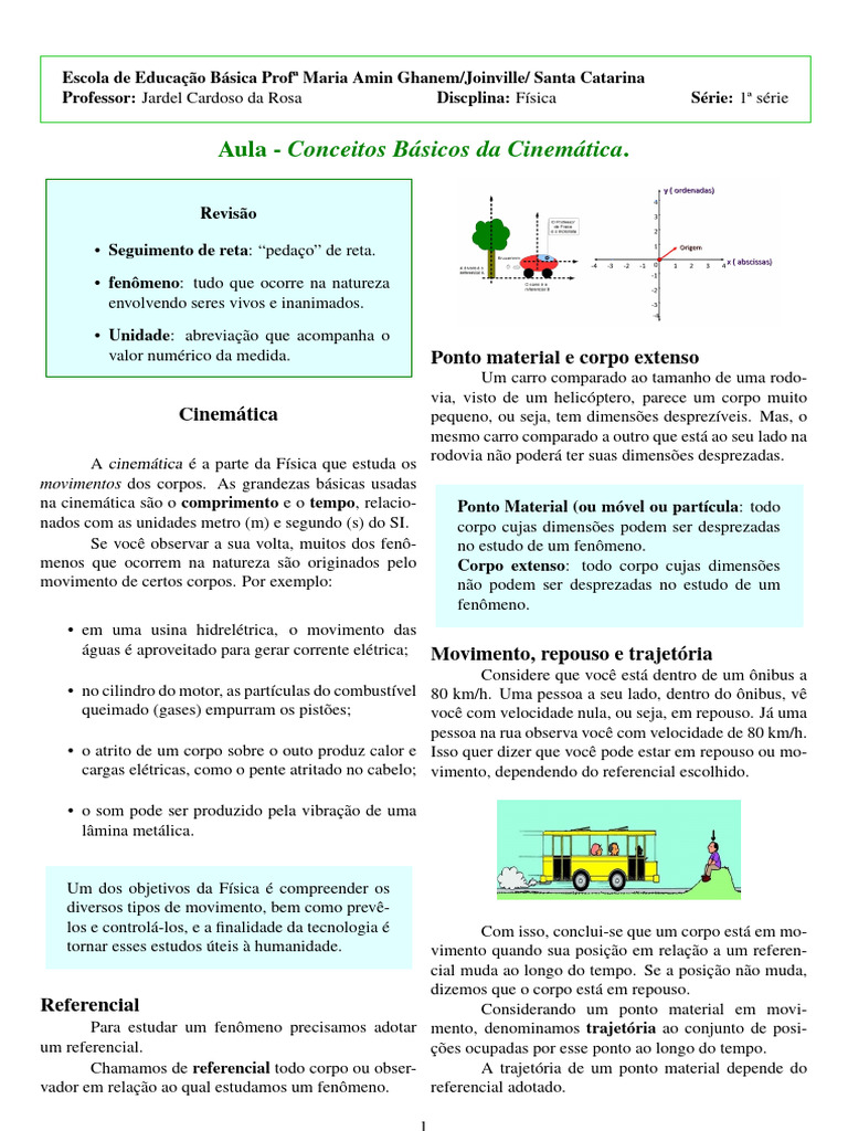 Conceitos Basicos Cinematica | PDF | Cinemática | Tempo