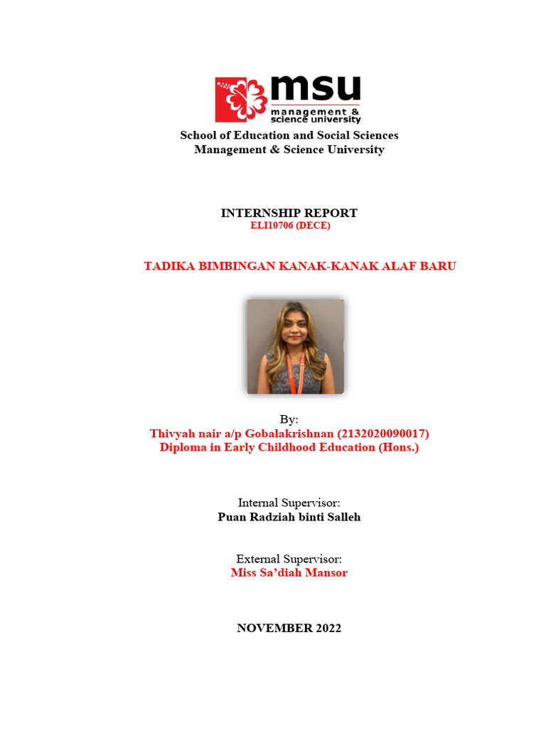 Completed Report Sess | PDF | Teachers | Preschool