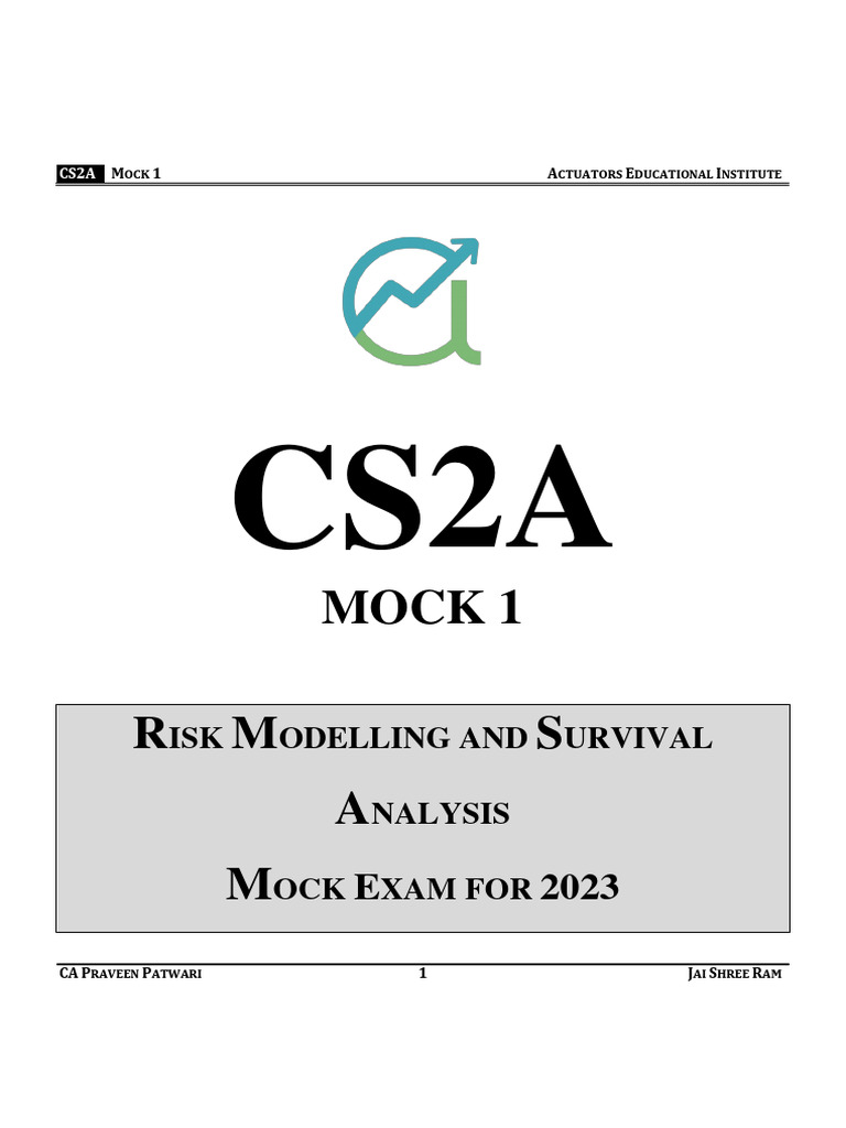 CS2 Mock 1 Paper A | PDF | Time Series | Marketing