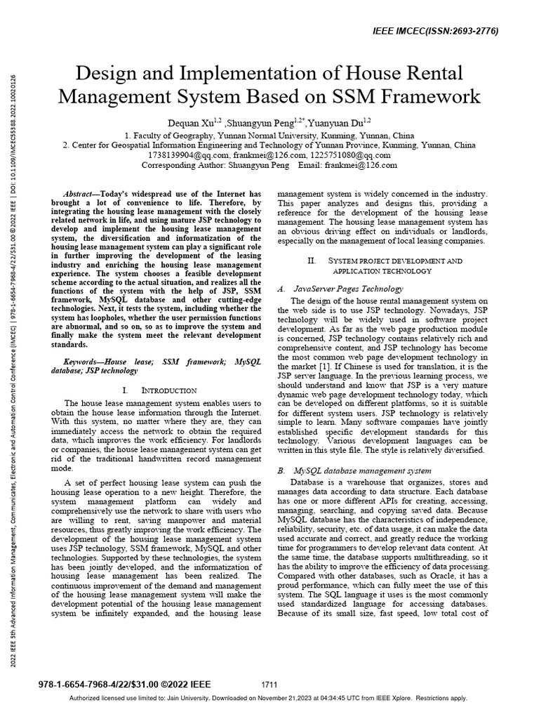 Design and Implementation of House Rental Management System Based On ...