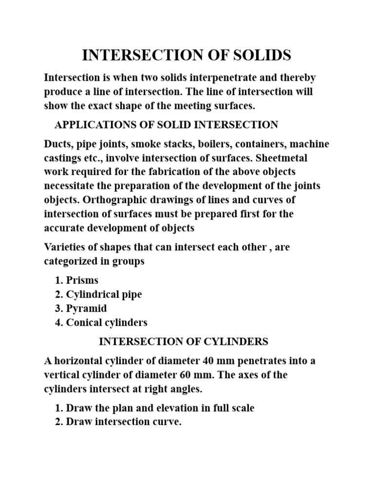 Intersection of Solid Ss2 Note | PDF