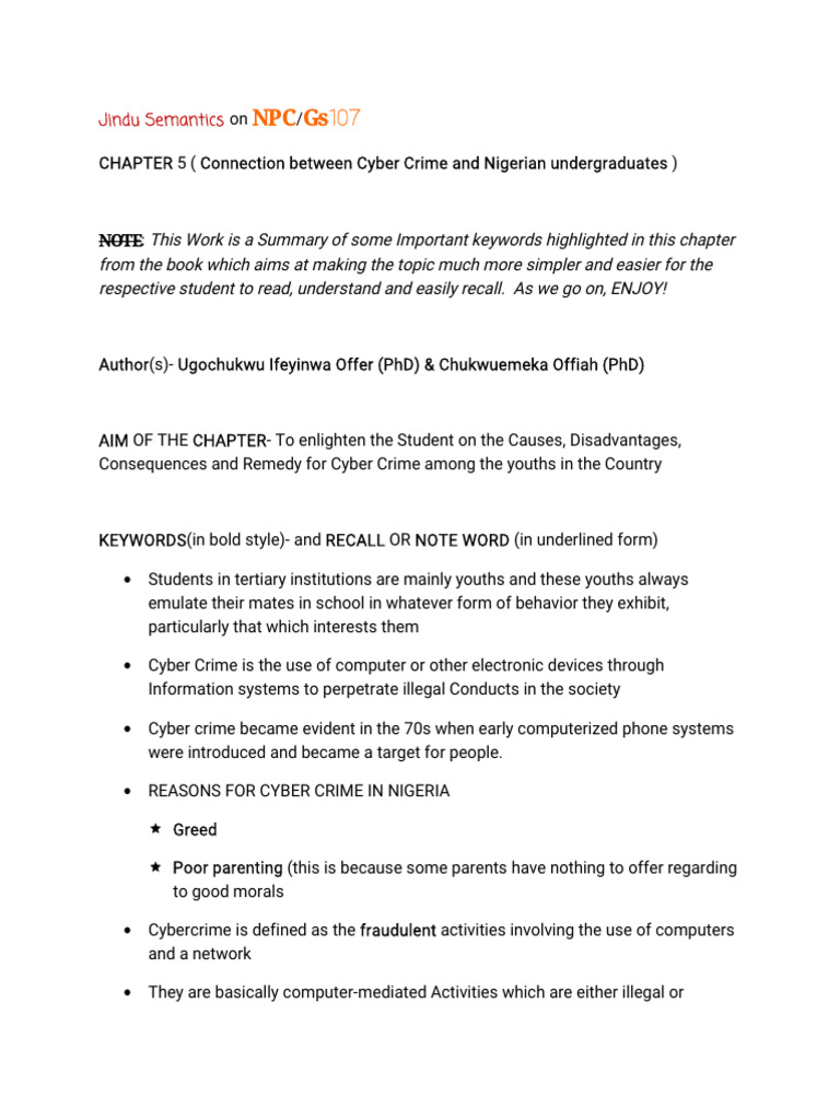 NPC Chapter 5 Summary | PDF