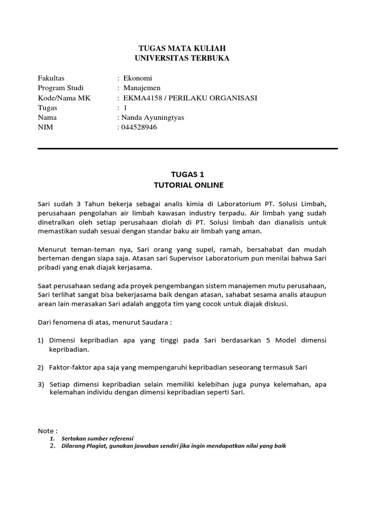 Nanda Ayuningtyas-0445428946-EKMA4158-152 | PDF | Karier & Perkembangan | Pengembangan Diri