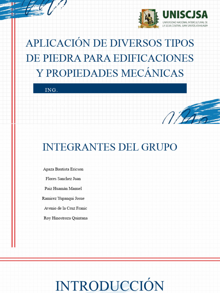 Aplicación de Diversos Tipos de Piedra para Edificaciones y Propiedades Mecánicas | PDF ...