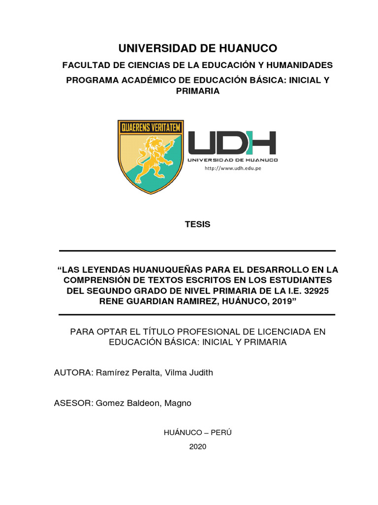 Ramírez Peralta, Vilma Judith | PDF | Comprensión lectora | Cognición