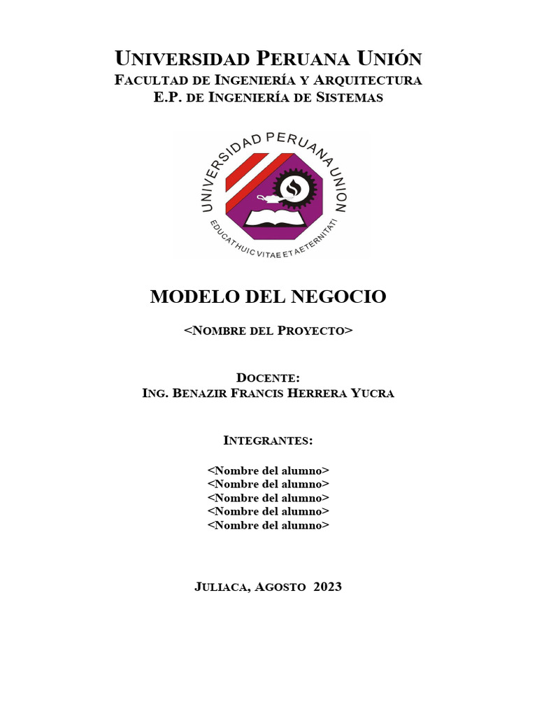 1-Plantilla Primer Entregable - Modelo Del Negocio | PDF | Caso de uso | Modelo de negocio