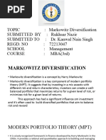 Markowitz Portfolio | PDF | Modern Portfolio Theory | Financial Risk