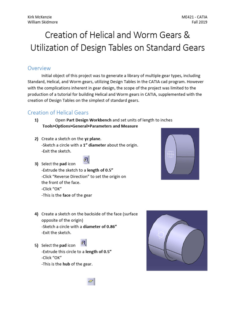 CATIA Gear Design Tutorial: Helical & Worm | PDF | Gear | Angle