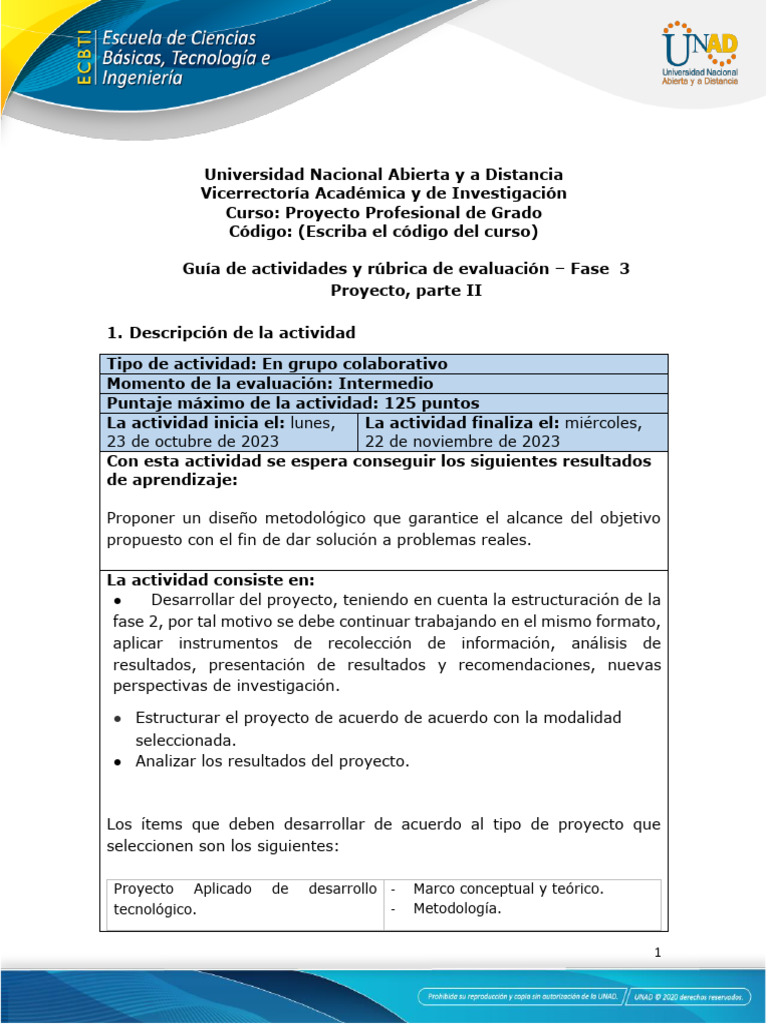 Guía de Actividades y Rúbrica de Evaluación - Fase 3 Proyecto, Parte II ...
