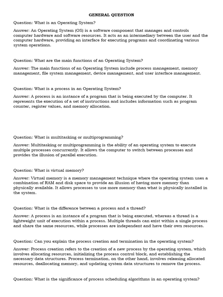 Os Viva | PDF | Process (Computing) | Scheduling (Computing) Os Viva | PDF | Process (Computing) | Scheduling (Computing)