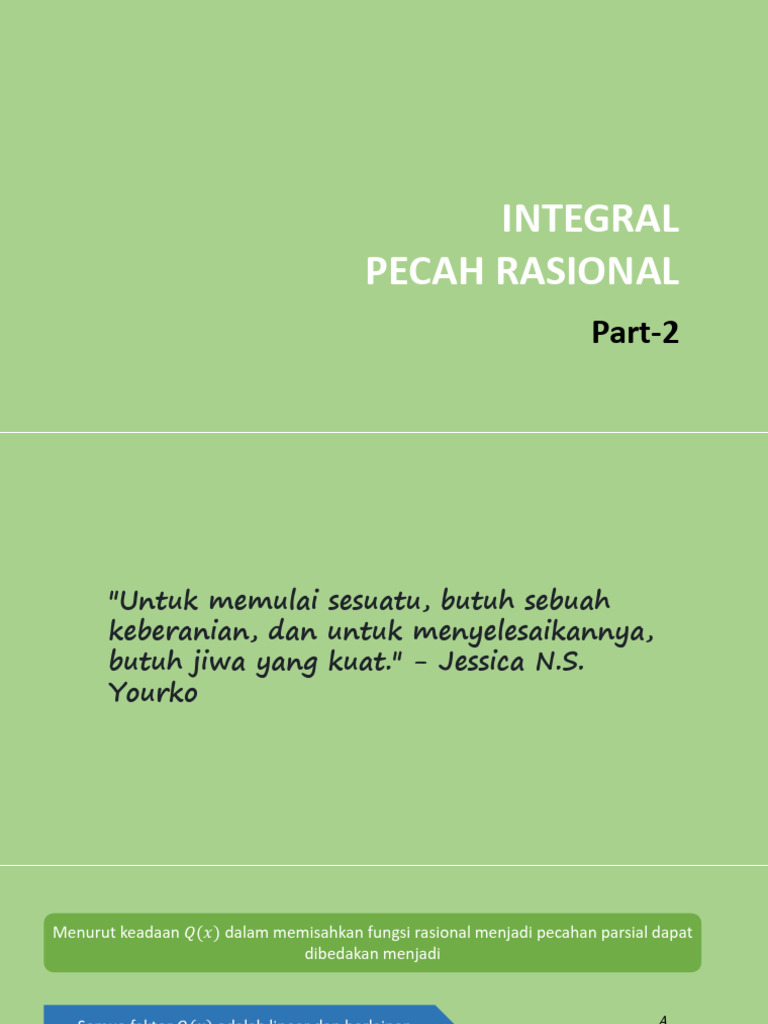 Pertemuan 4-Integral Pecah Rasional-Part2 | PDF | Metode & Bahan Ajar