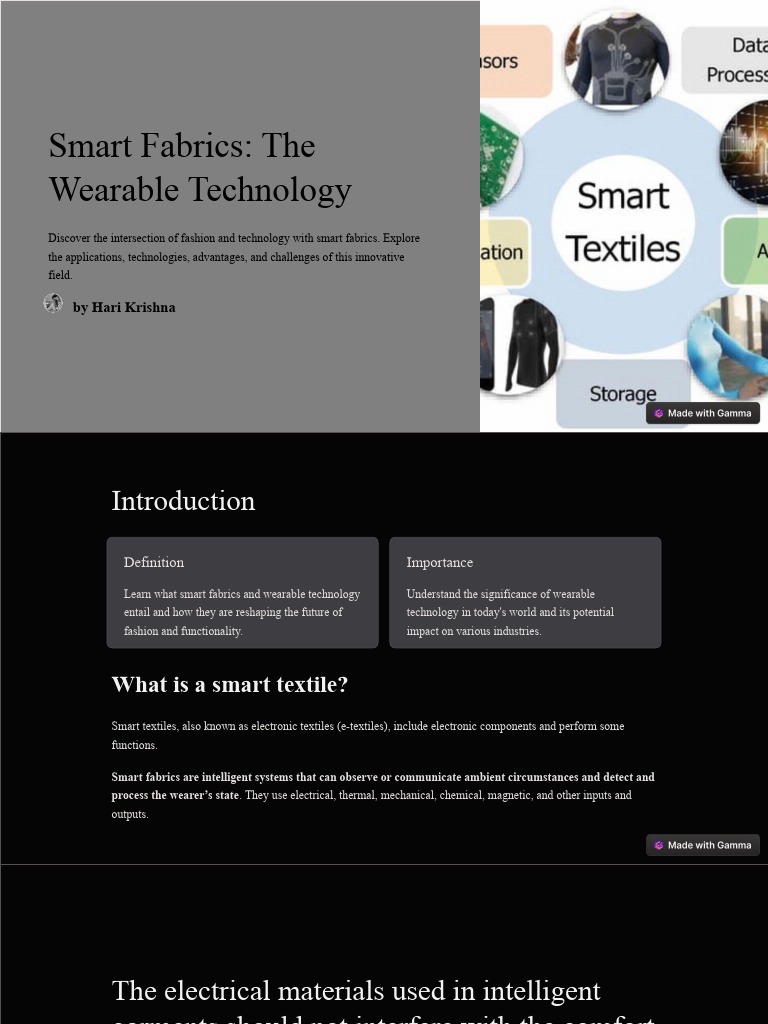 Smart Fabrics: Innovations in Wearable Tech | PDF | E Textiles ...
