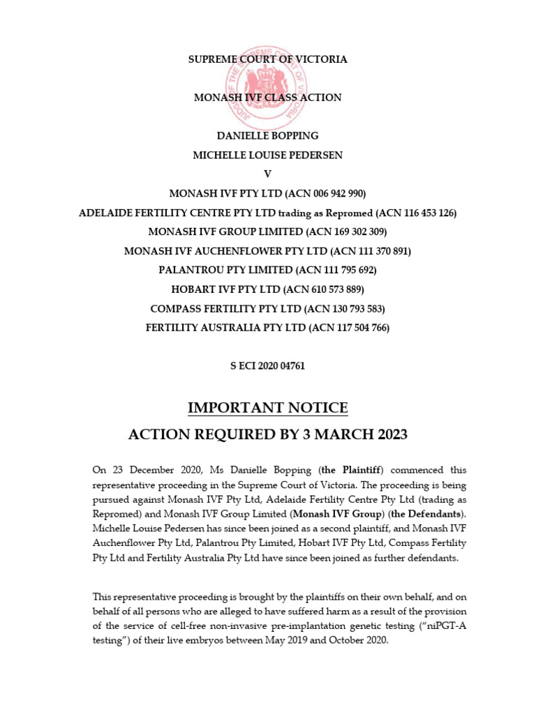 Opt Out Notice | PDF | Class Action | Settlement (Litigation)