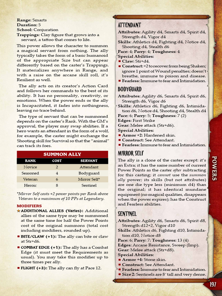 SWPF Summon Ally | PDF