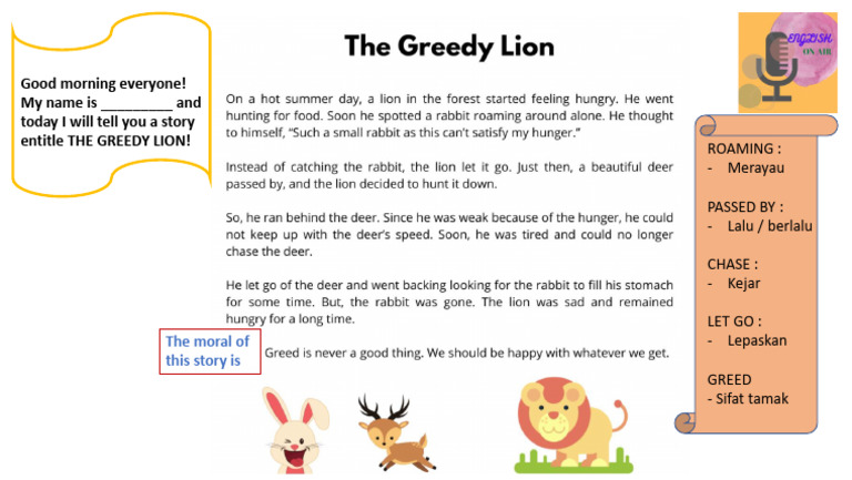 The Greedy Lion | PDF The Greedy Lion | PDF