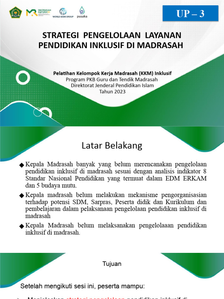 KKM PPT UP 3 Pengelolaan Pendidikan Inklusif Fix 2023 | PDF