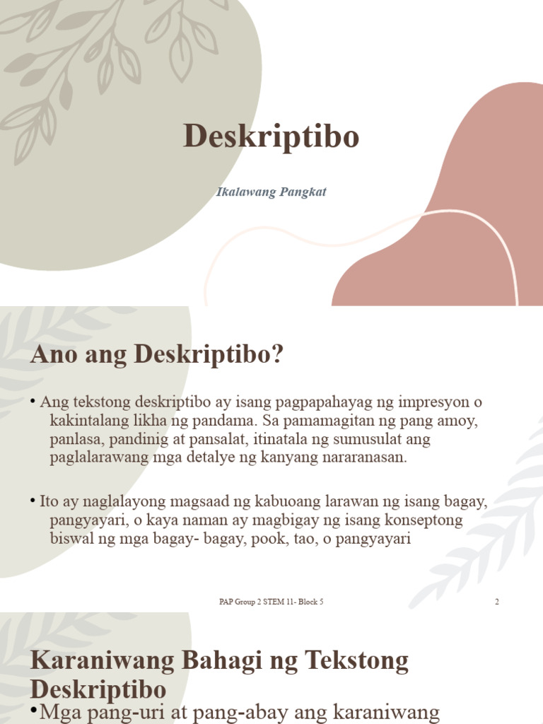 Deskriptibo | PDF