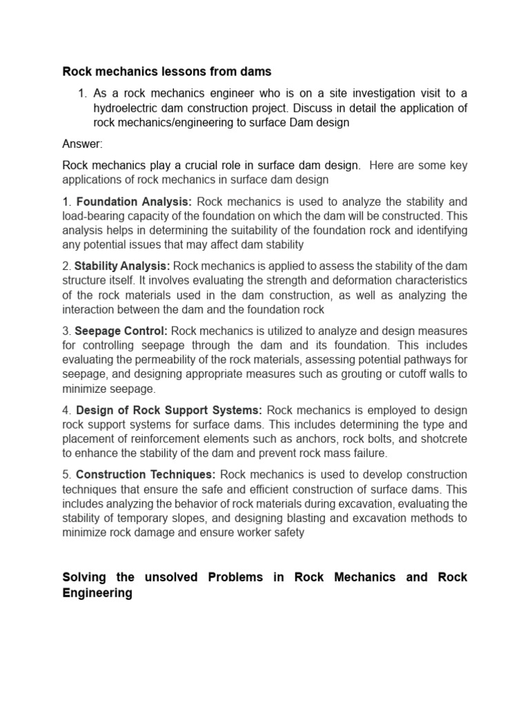 Question and Answer | PDF | Dam | Stress (Mechanics)