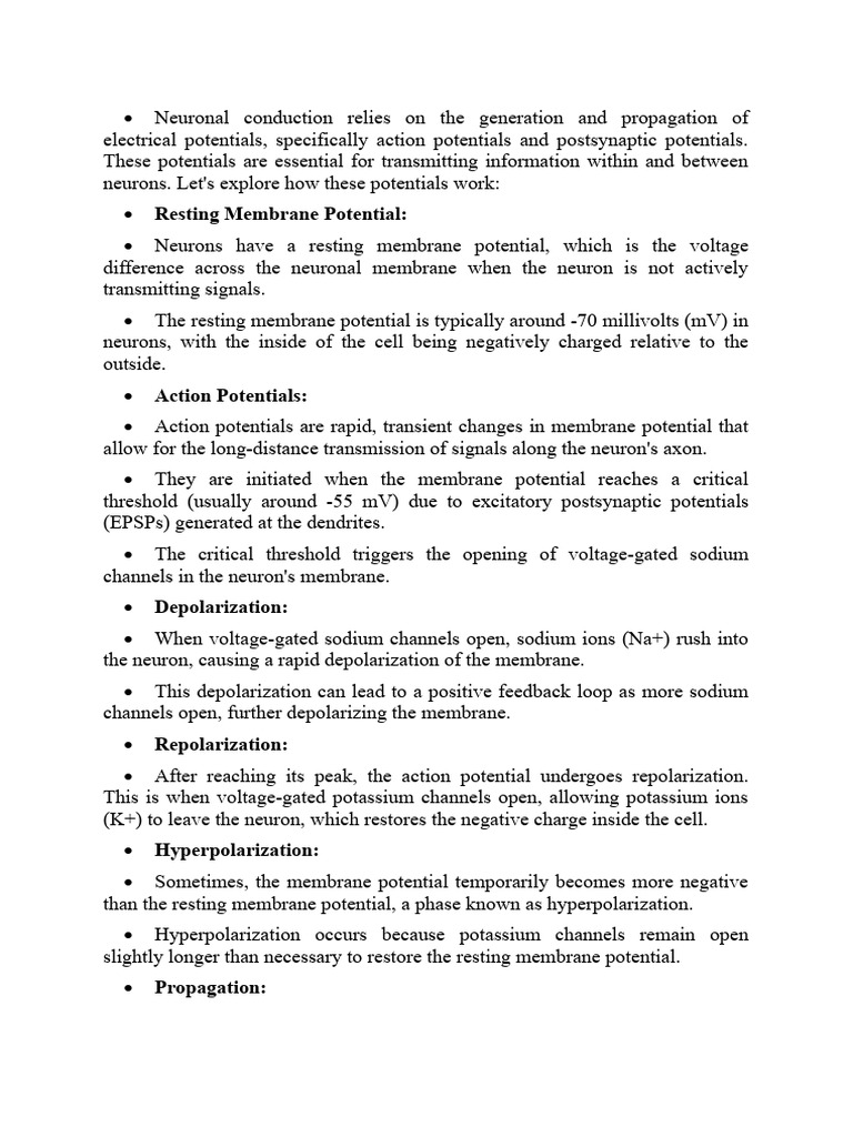 Np Notes More Pdf Action Potential Chemical Synapse