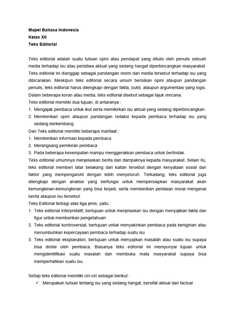 Teks Editorial | PDF