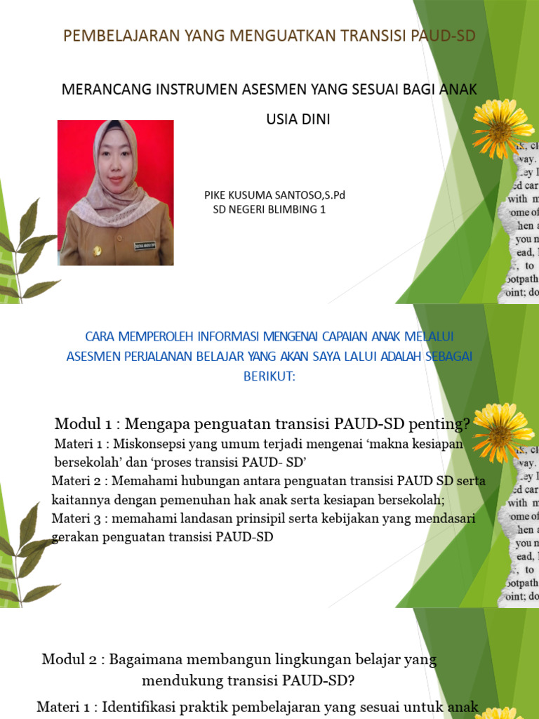 Pembelajaran Yang Menguatkan Transisi Paud-Sd Merancang Instrumen Asesmen Yang Sesuai Bagi Anak ...