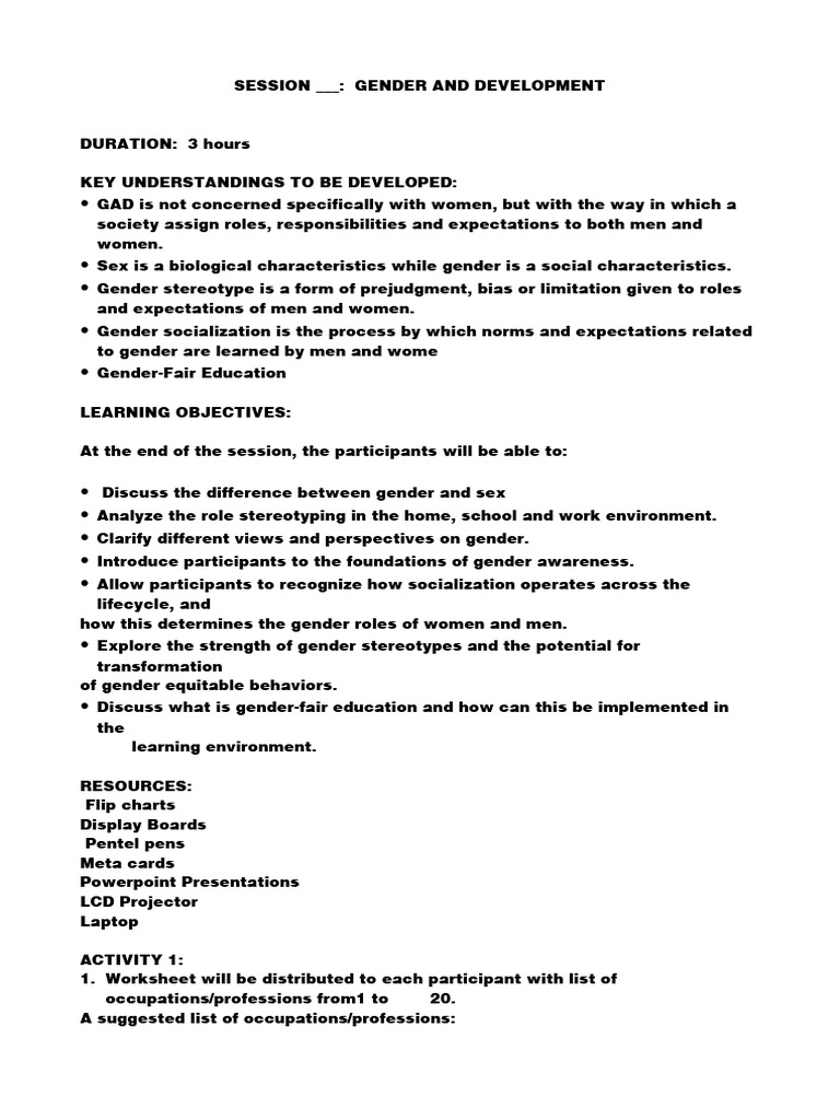 GAD Modules | PDF | Gender | Gender Studies