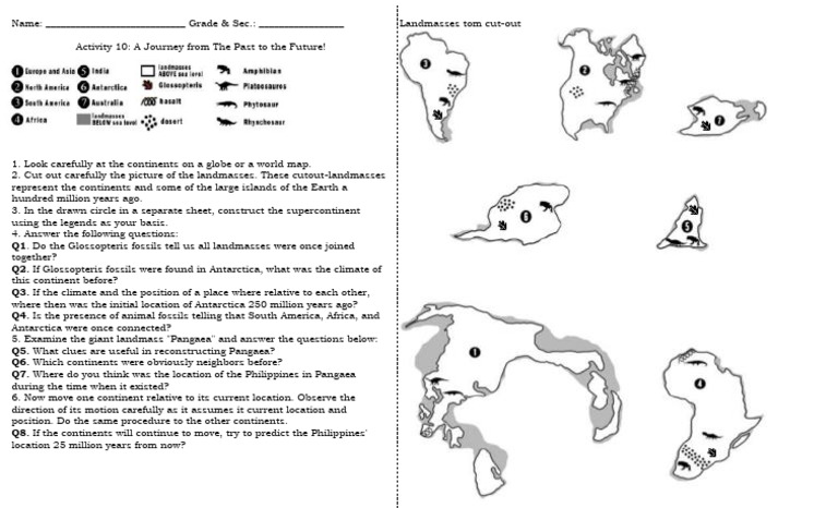 Continental Drift Activity Guide | PDF | Social Science | Science ...