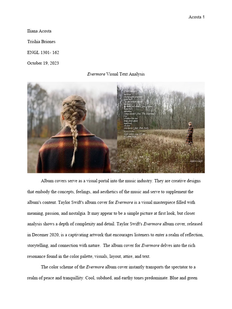 Evermore Album Cover Visual Analysis | PDF | Storytelling