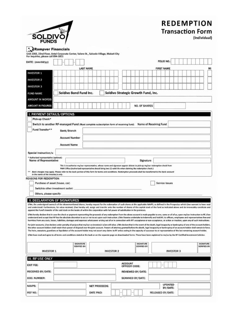 3 - Redemption Form | PDF