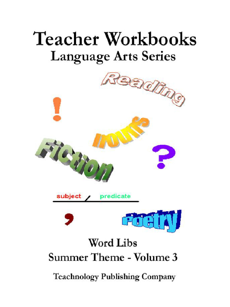 Teacher Workbooks, LA Series - Word Libs, Summer Theme Vol 3 | PDF | Part Of Speech | Verb