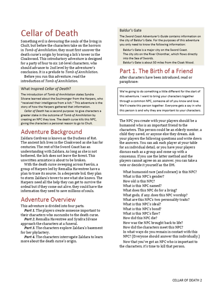 Cellar of Death-3 | PDF