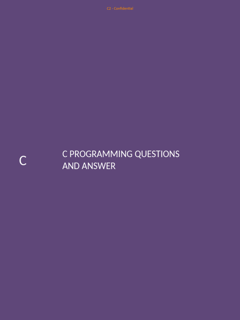 C Language Questions And Answers Pdf Pointer Computer Programming Control Flow 