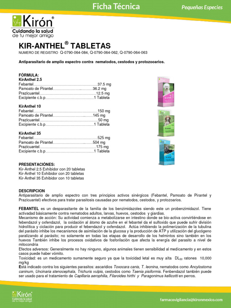 Kir-Anthel 10 | PDF | Medicamentos con receta | Diarrea